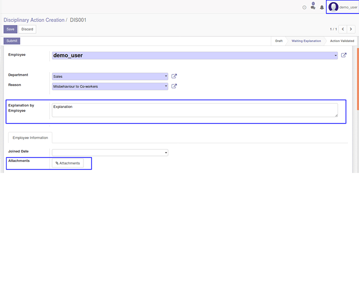 Employee disciplinary tracking | Open HRMS