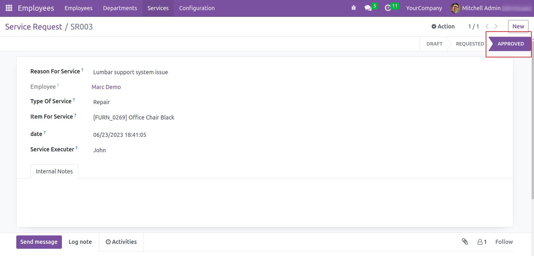 Service Request | Open HRMS Book v 16
