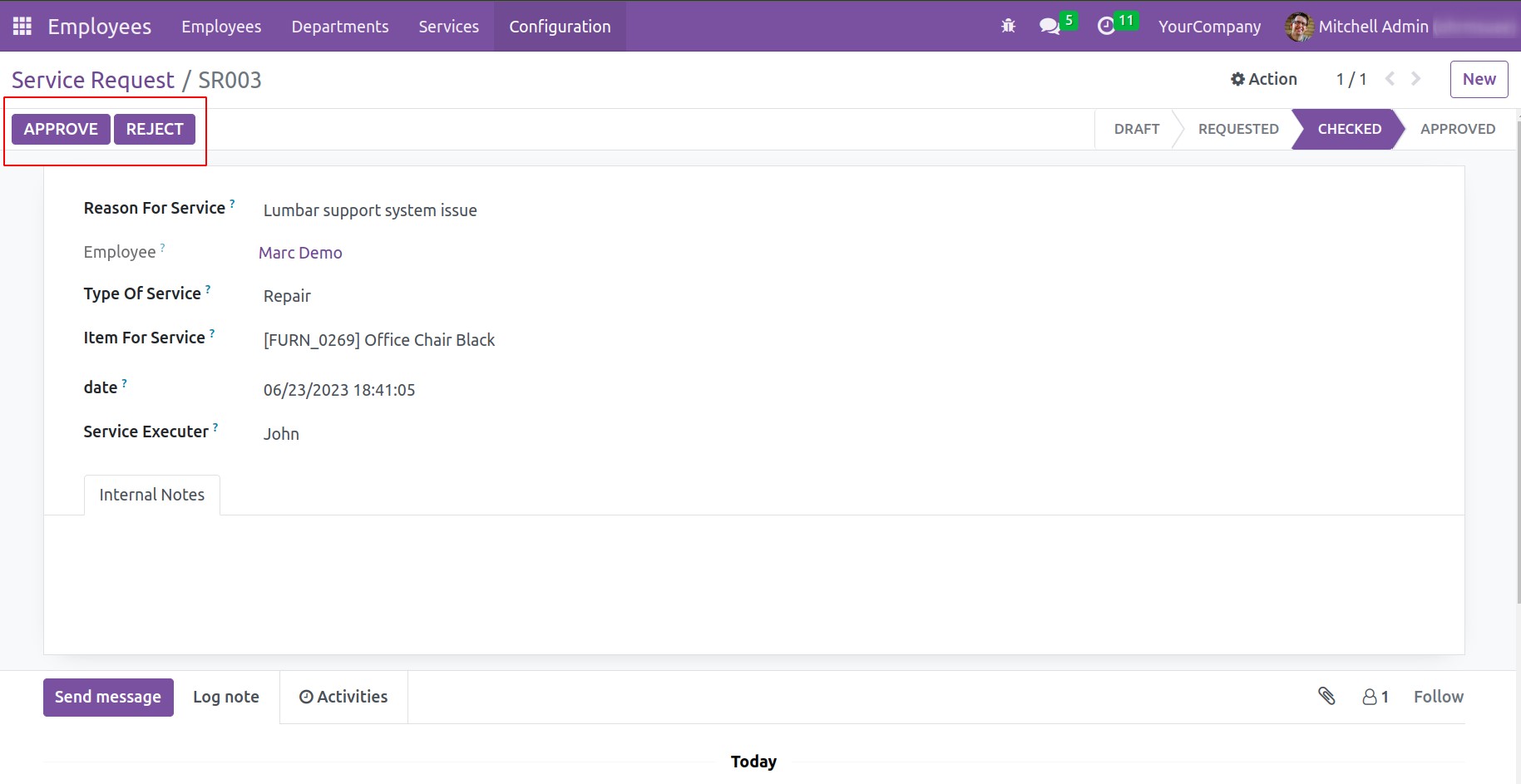 Service Request | Open HRMS Book v 16