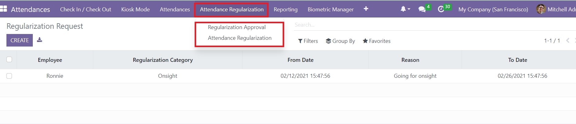 Attendance Regularization Open Hrms Book V16