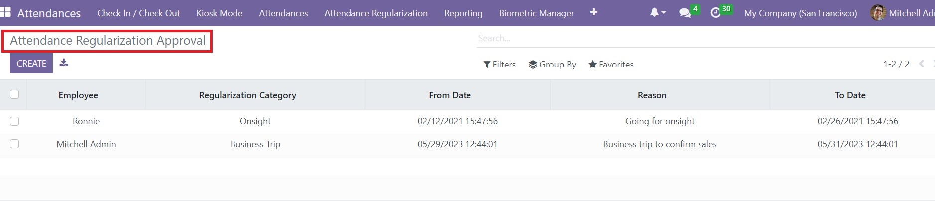 Attendance Regularization Open Hrms Book V16