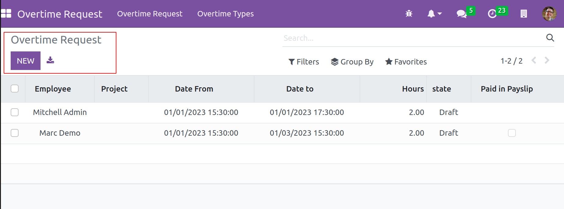 Employee Overtime | Open HRMS Book v16